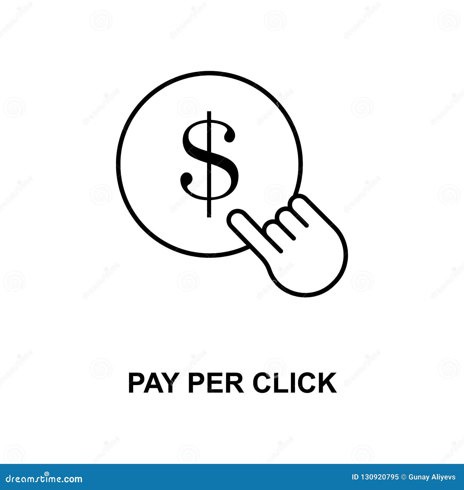 Pay per click line icon stock illustration. Illustration of technology ...