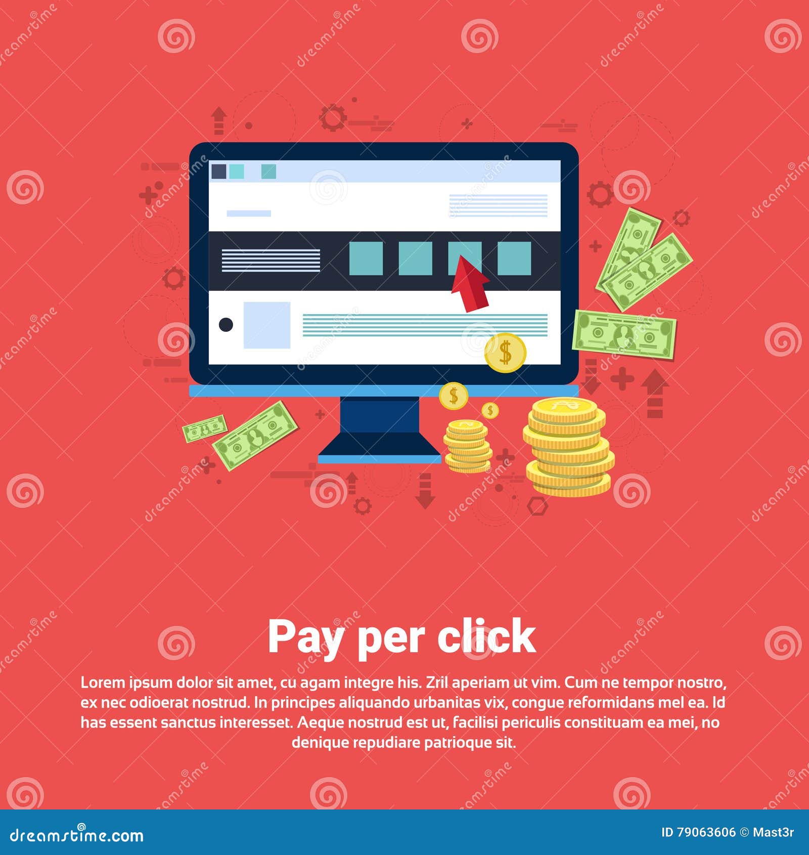 Pay Per Click Online Payment Web Banner Stock Vector - Illustration of ...