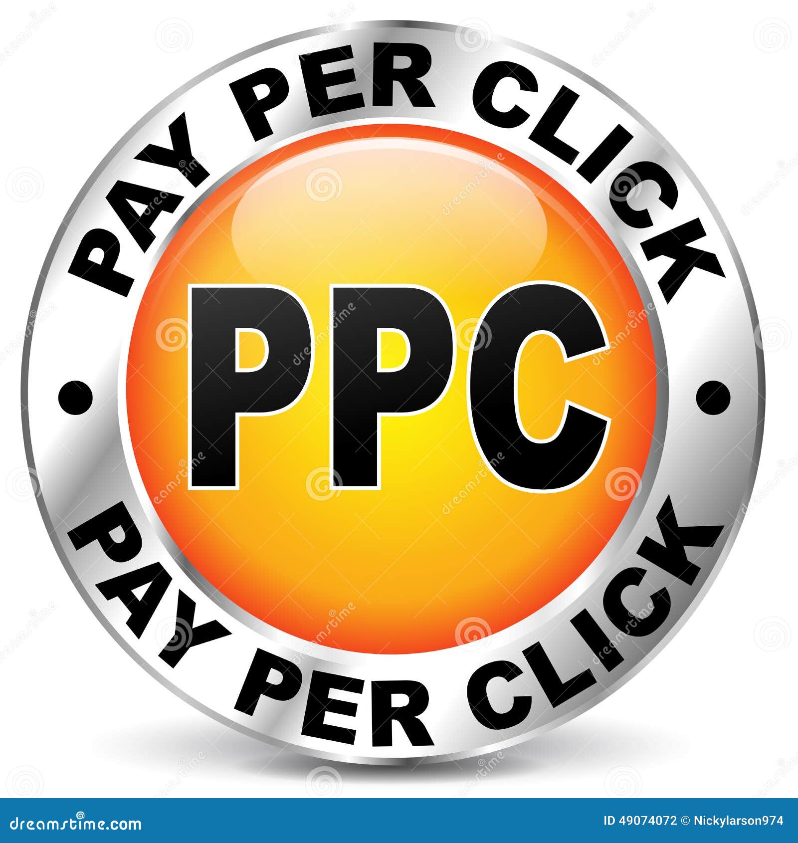 Pay per click orange icon stock vector. Illustration of public - 49074072