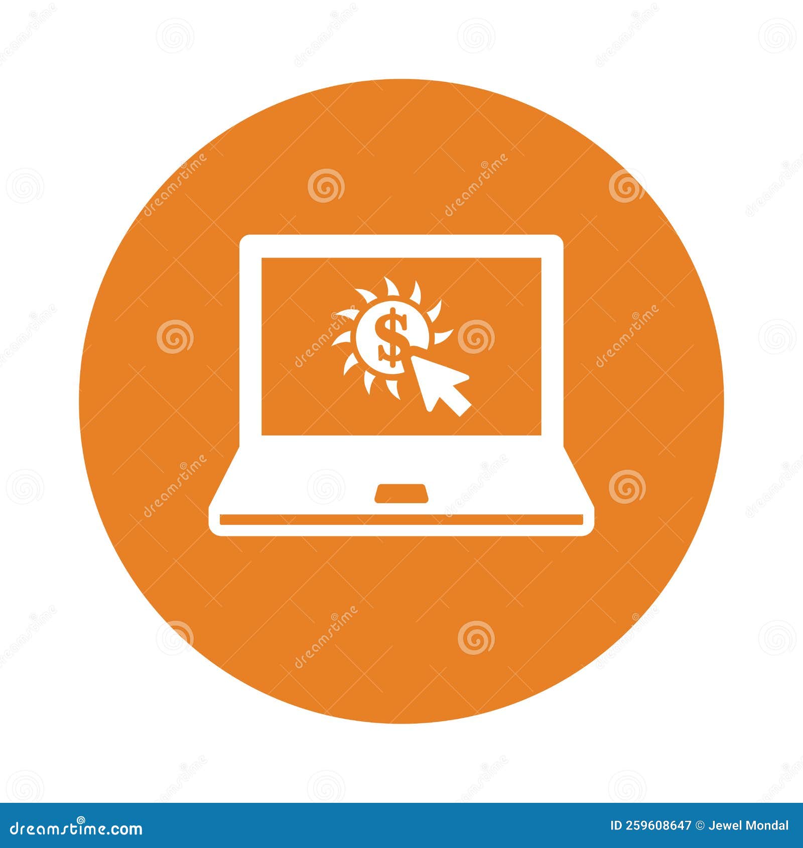 Pay Per Click, Ppc, Click Icon. Orange Vector Design Stock Illustration ...