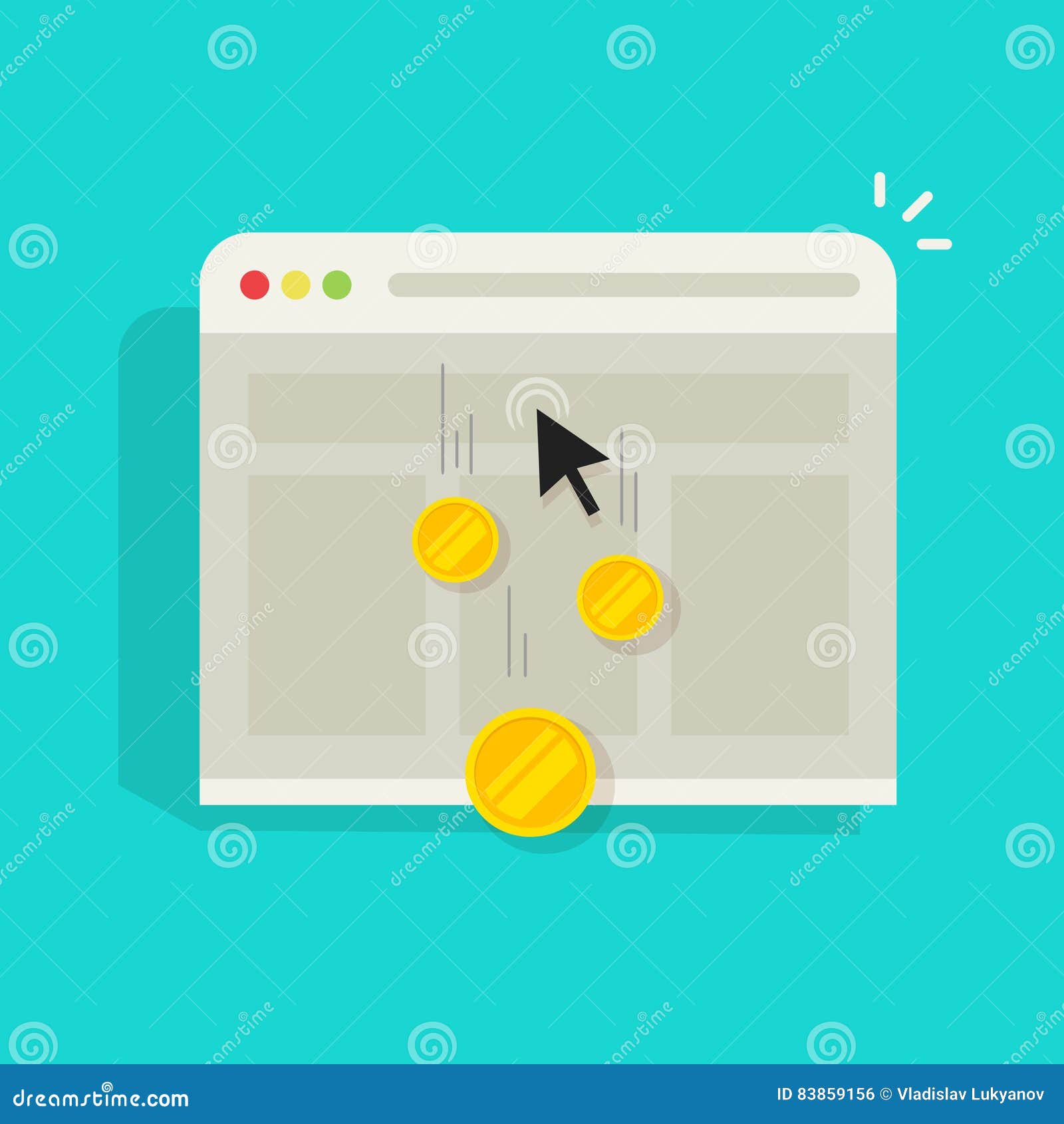 Pay Per Click PPC Vector Internet Advertising Concept, Marketing Stock ...