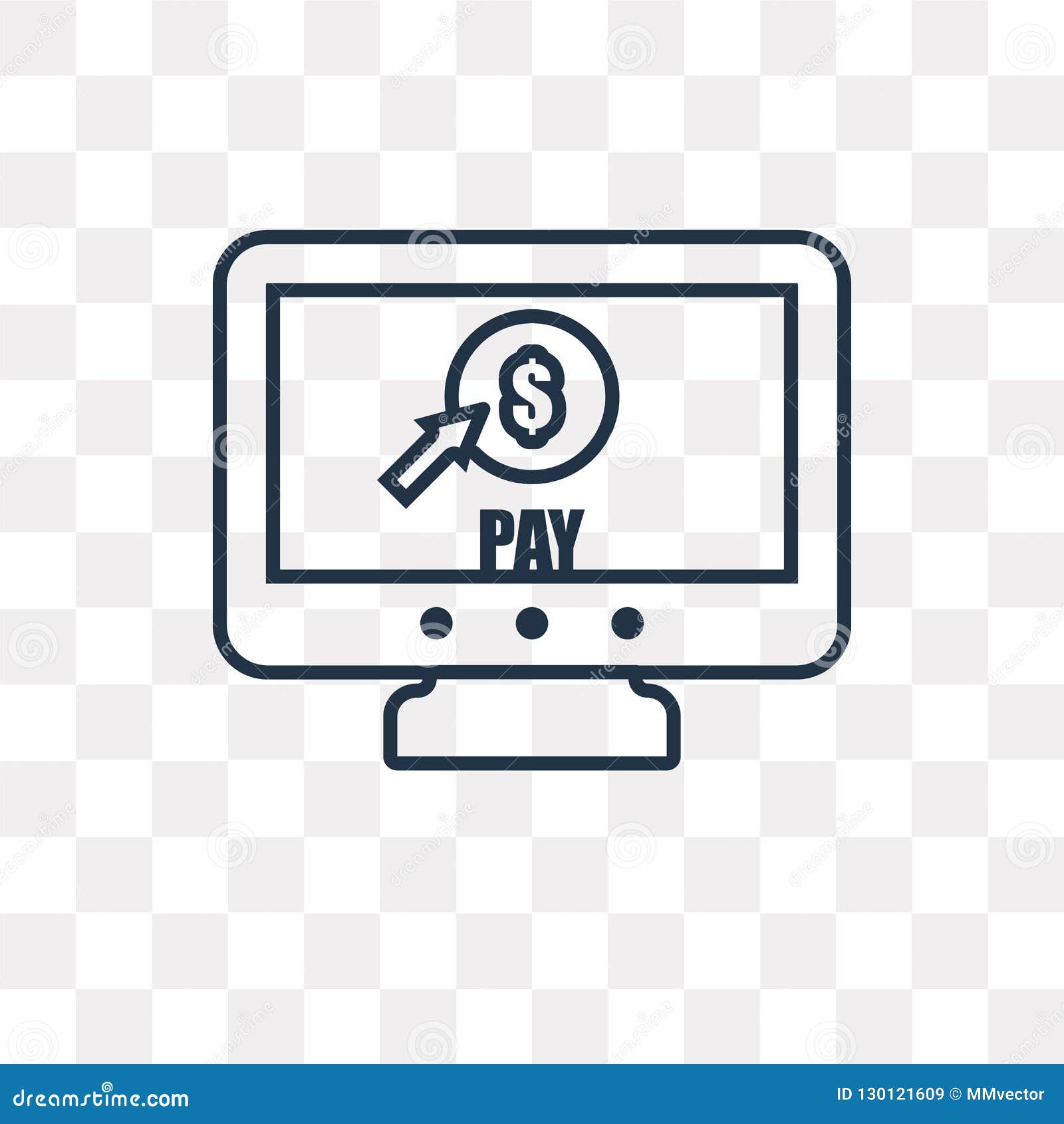 Pay Per Click Vector Icon Isolated on Transparent Background, Li Stock ...