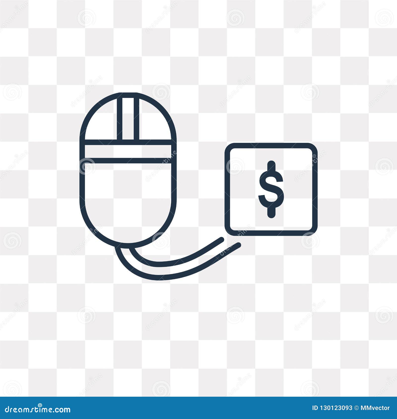 Pay Per Click Vector Icon Isolated on Transparent Background, Li Stock ...