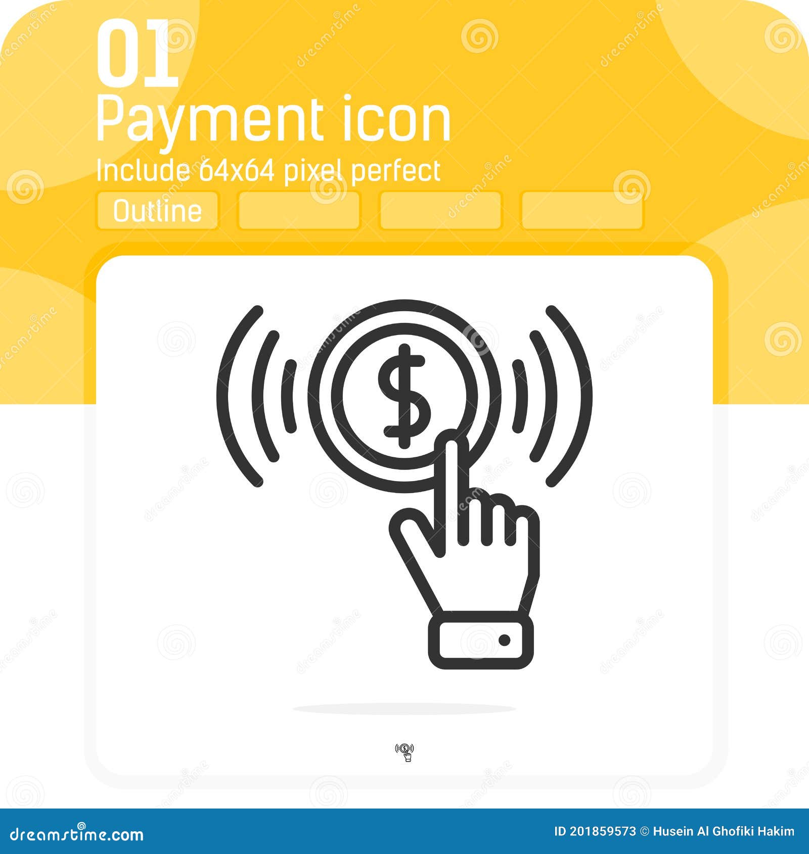 Pay Per Click Vector Icon with Outline Style Isolated on White ...