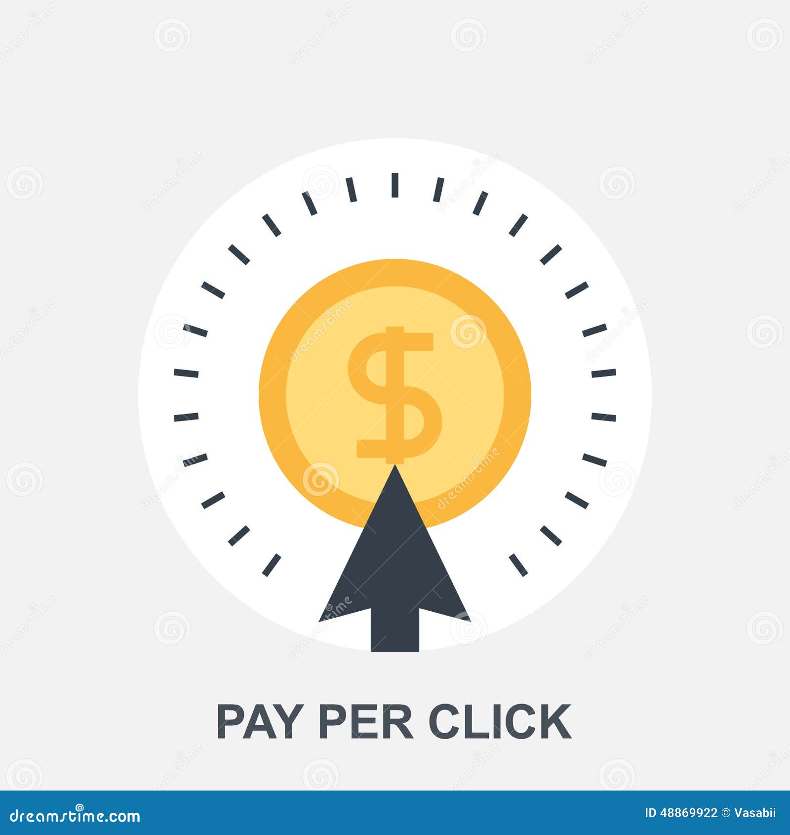 Pay Per Click stock vector. Illustration of promotion - 48869922