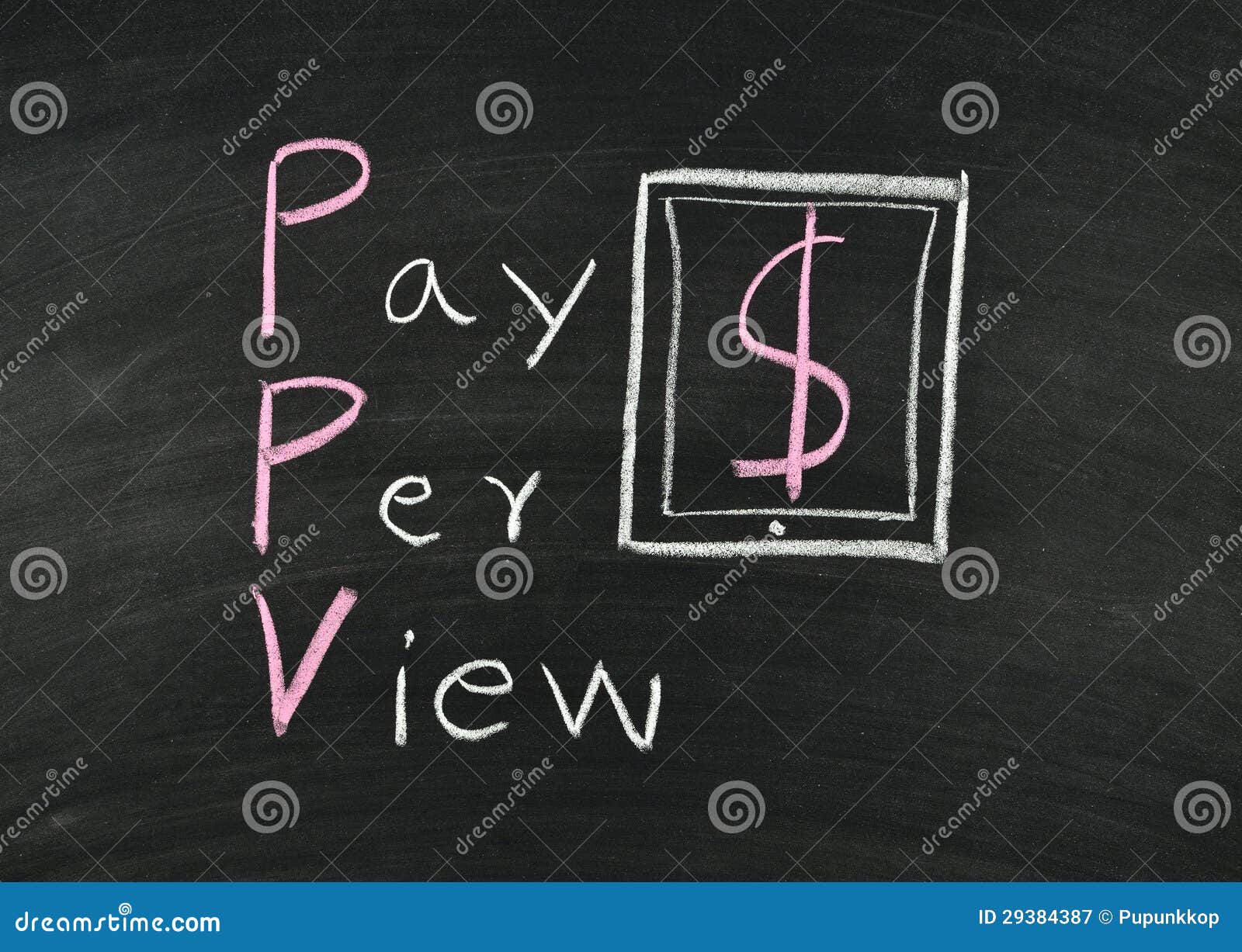 Pay per view on blackboard stock image. Image of affiliate - 29384387