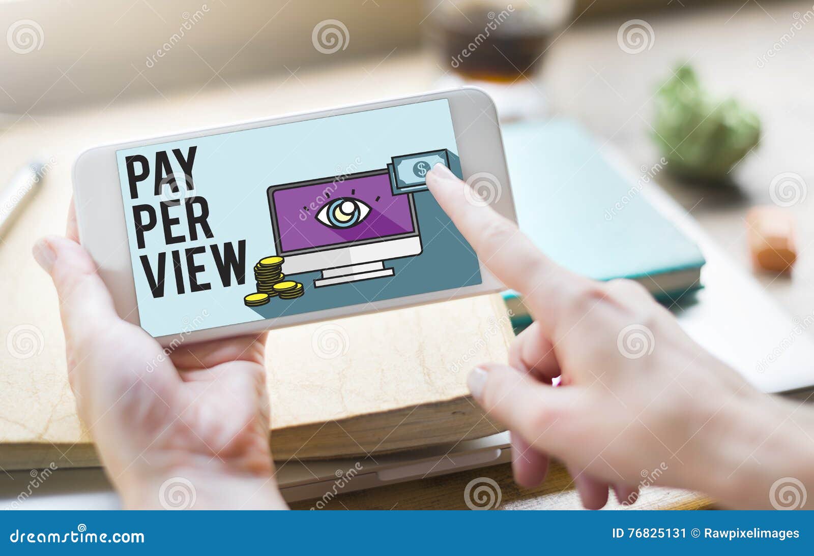 Pay-Per-View Content Magnifier Observation Concept Stock Image - Image ...