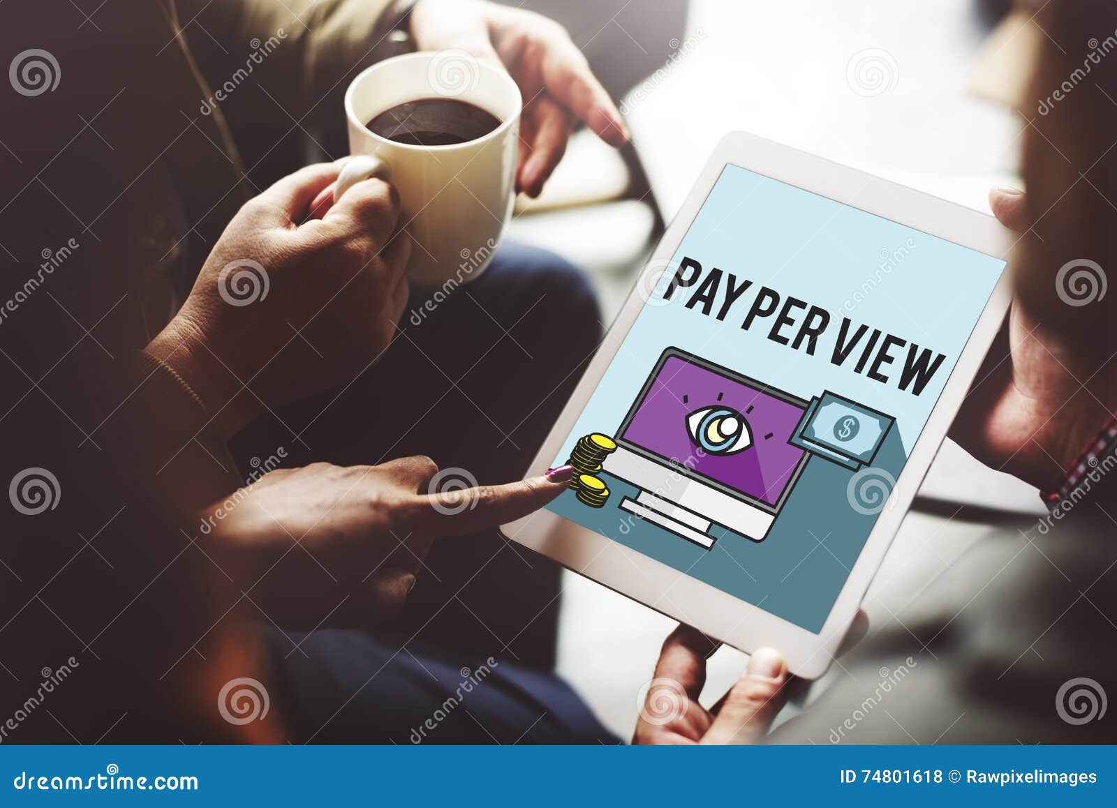 Pay Per View Online Marketing Concept Stock Photo - Image of coffee ...