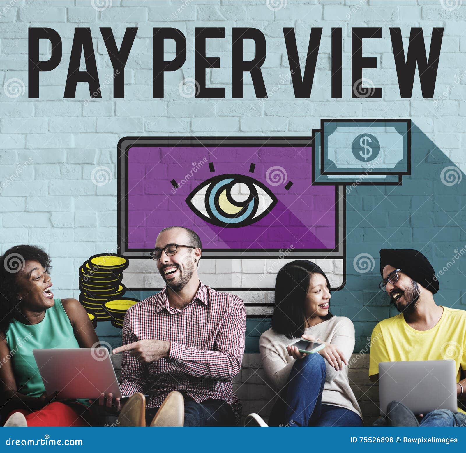 Pay Per View Online Marketing Concept Stock Photo - Image of ethnicity ...
