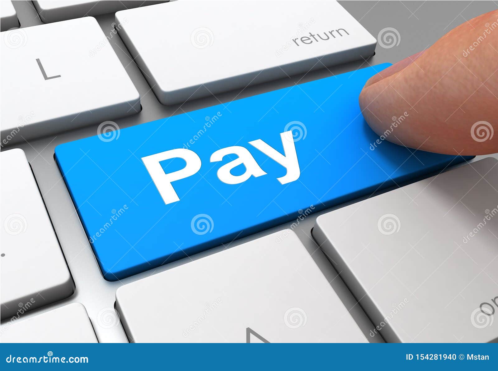 Pay Push Button Concept 3d Illustration Stock Illustration ...