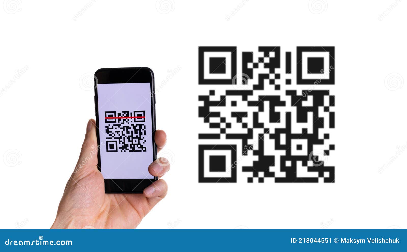Pay Qr Code. Hand Holding Mobile Smartphone Screen for Payment, Online ...