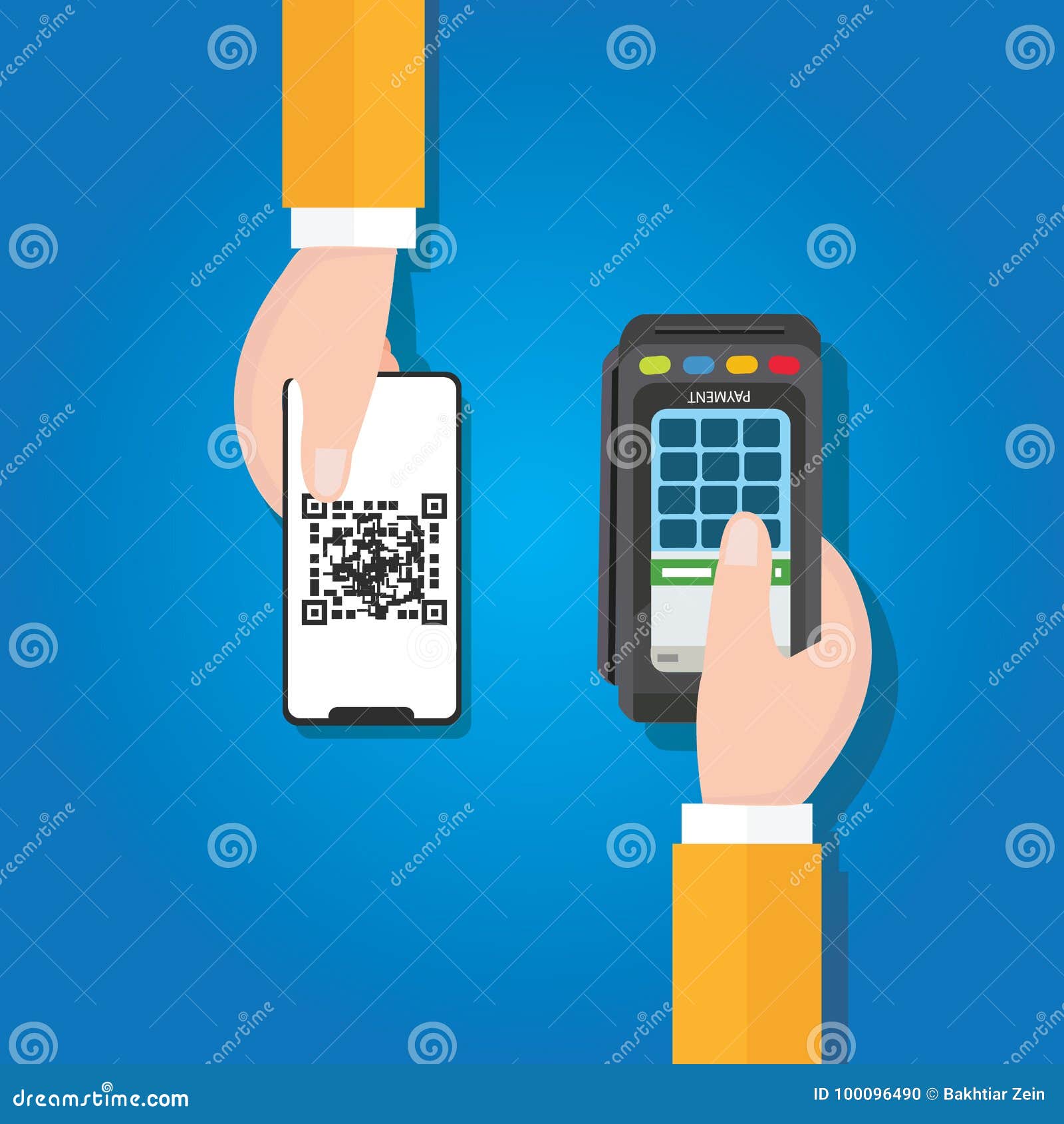 Pay by QR Code in Mobile Phone Payment Method Electronic Transaction ...