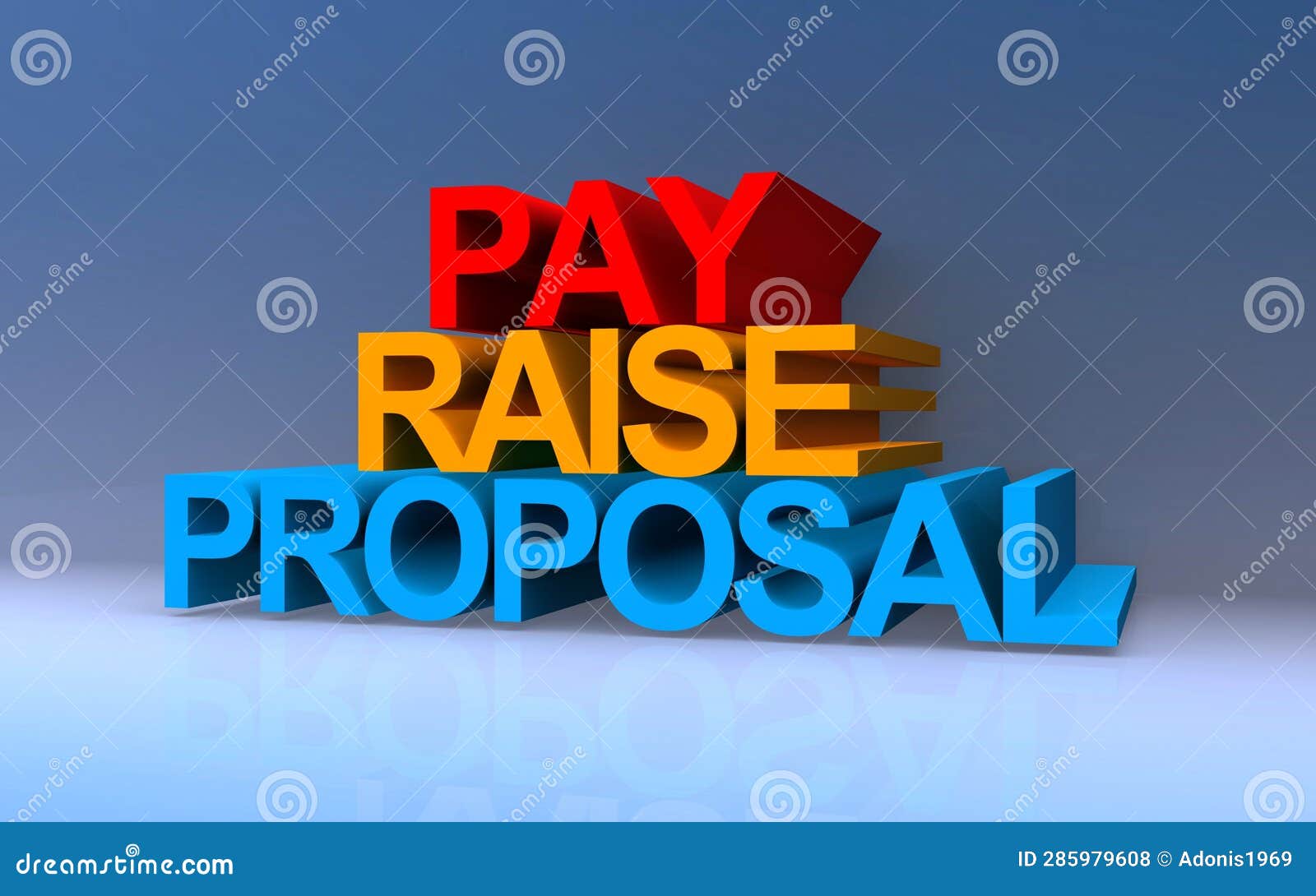 Pay raise proposal on blue stock illustration. Illustration of salary ...