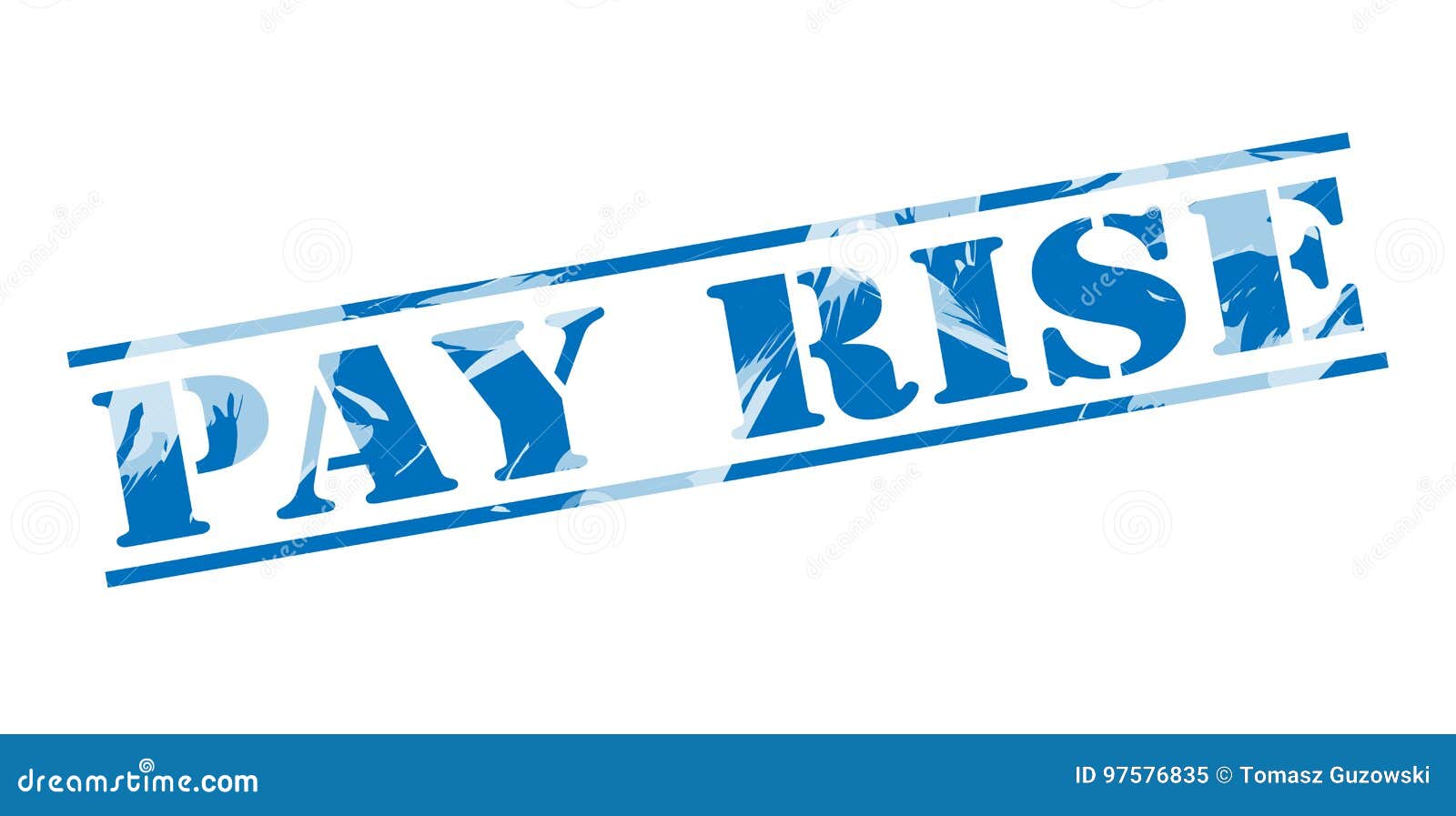 Pay rise blue stamp stock illustration. Illustration of label - 97576835