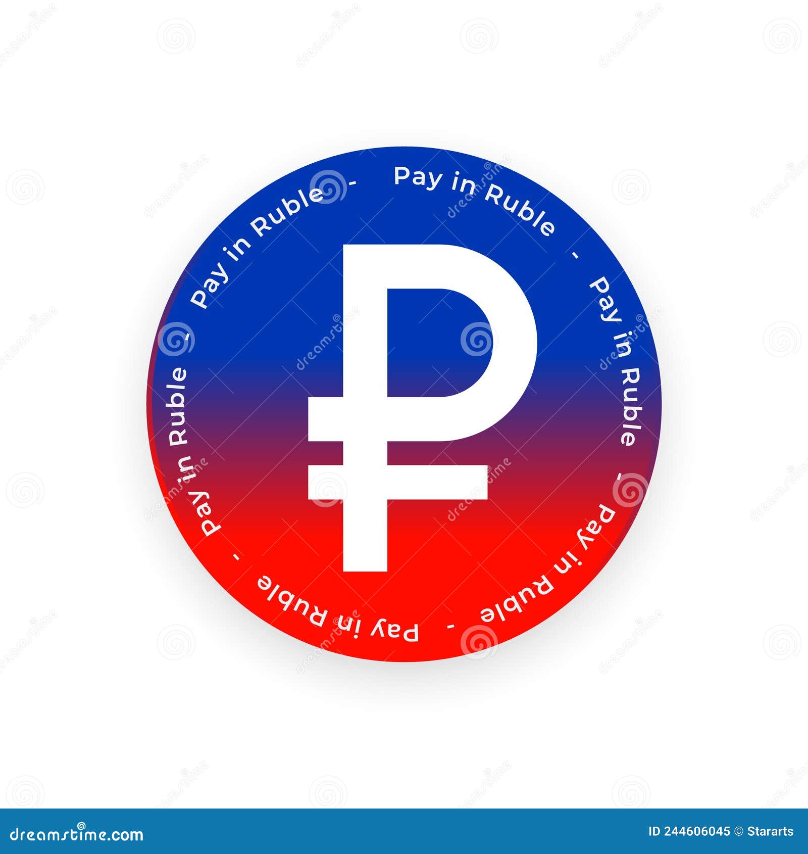 Pay in Ruble Badge for Payment System Stock Vector - Illustration of ...