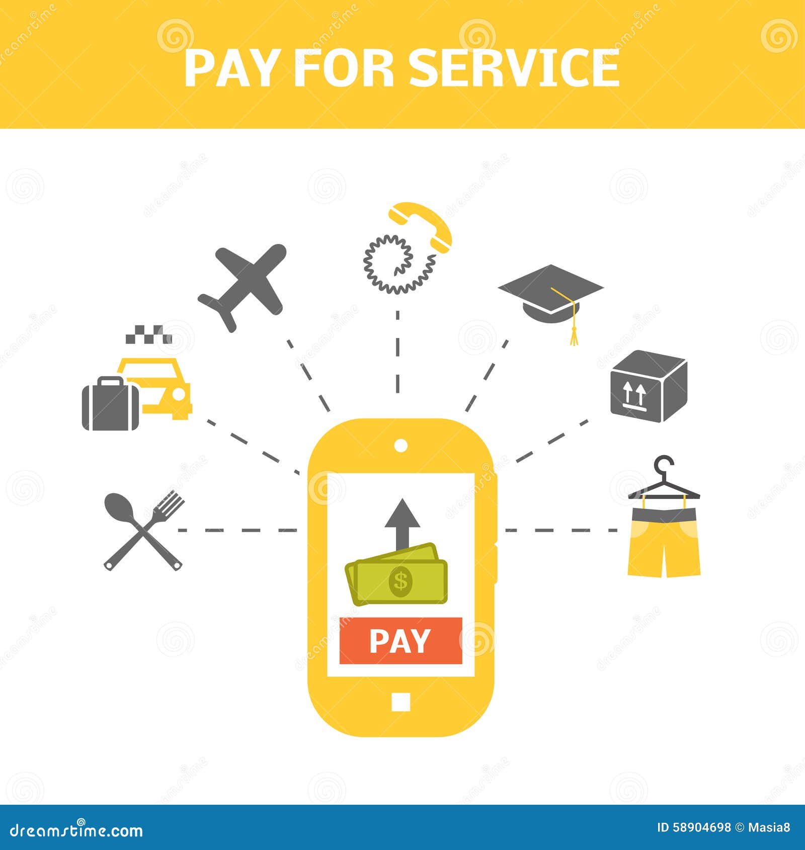 Pay for service concept stock illustration. Illustration of phone ...