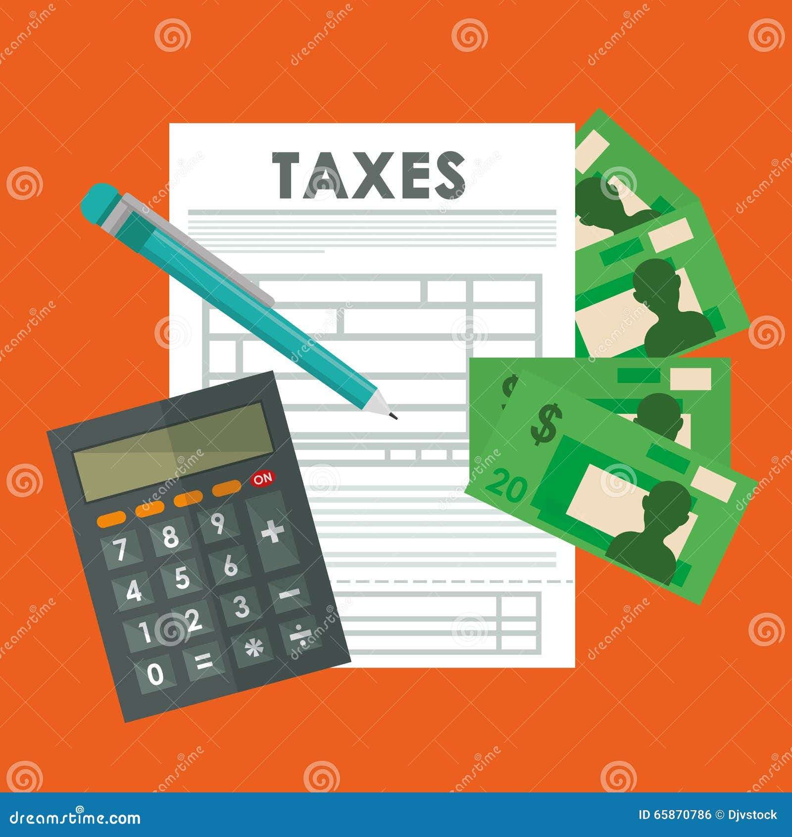 Pay taxes graphic design stock vector. Illustration of business - 65870786