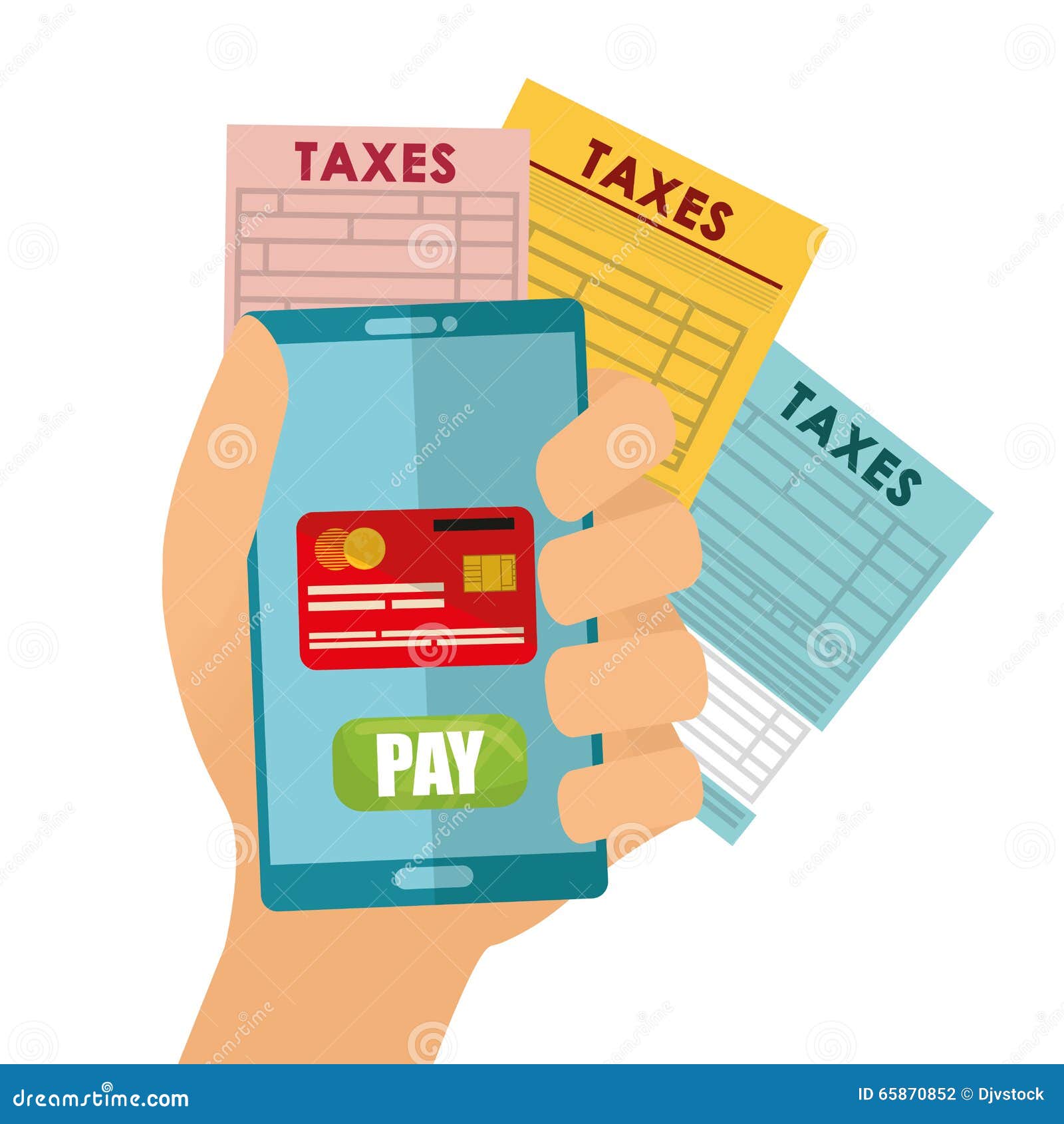 Pay taxes graphic design stock vector. Illustration of text - 65870852