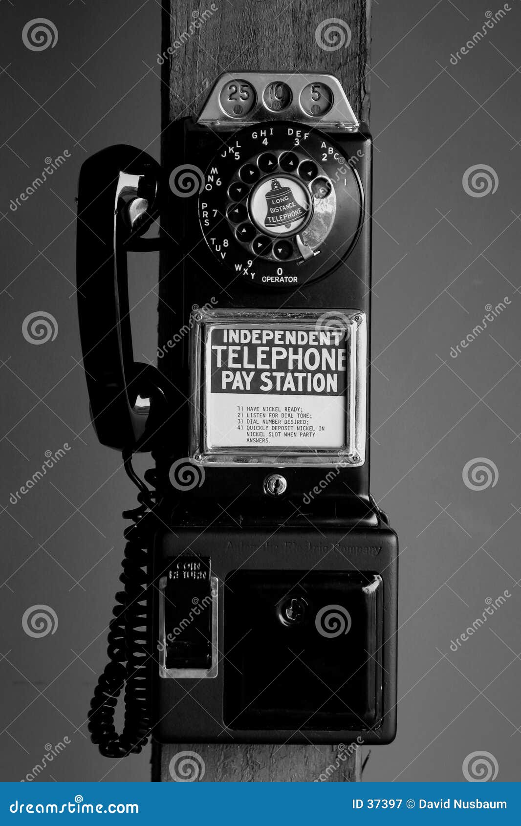 Pay telephone with dial stock image. Image of cord, change - 37397