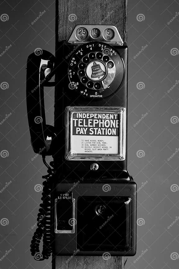 Pay telephone with dial stock image. Image of cord, change - 37397