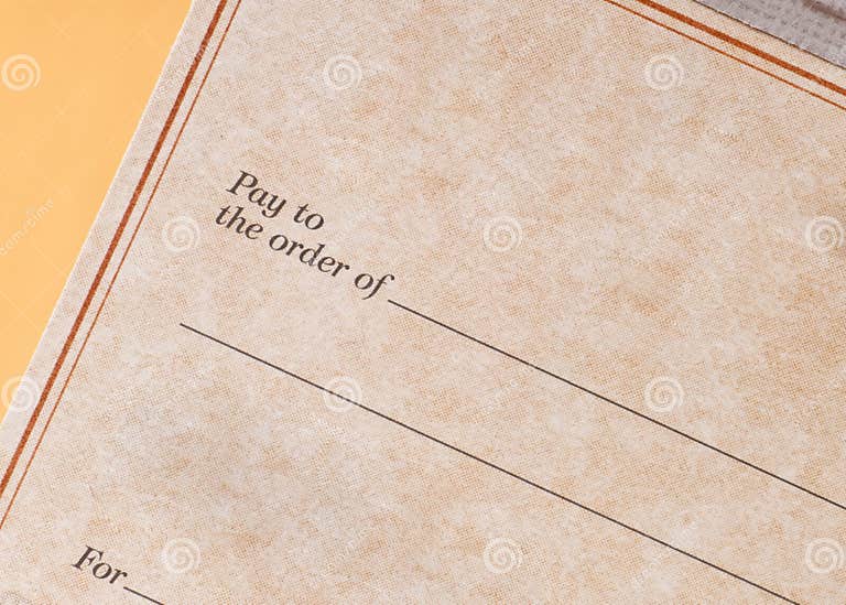 Pay To the Order of stock photo. Image of account, order - 15786734