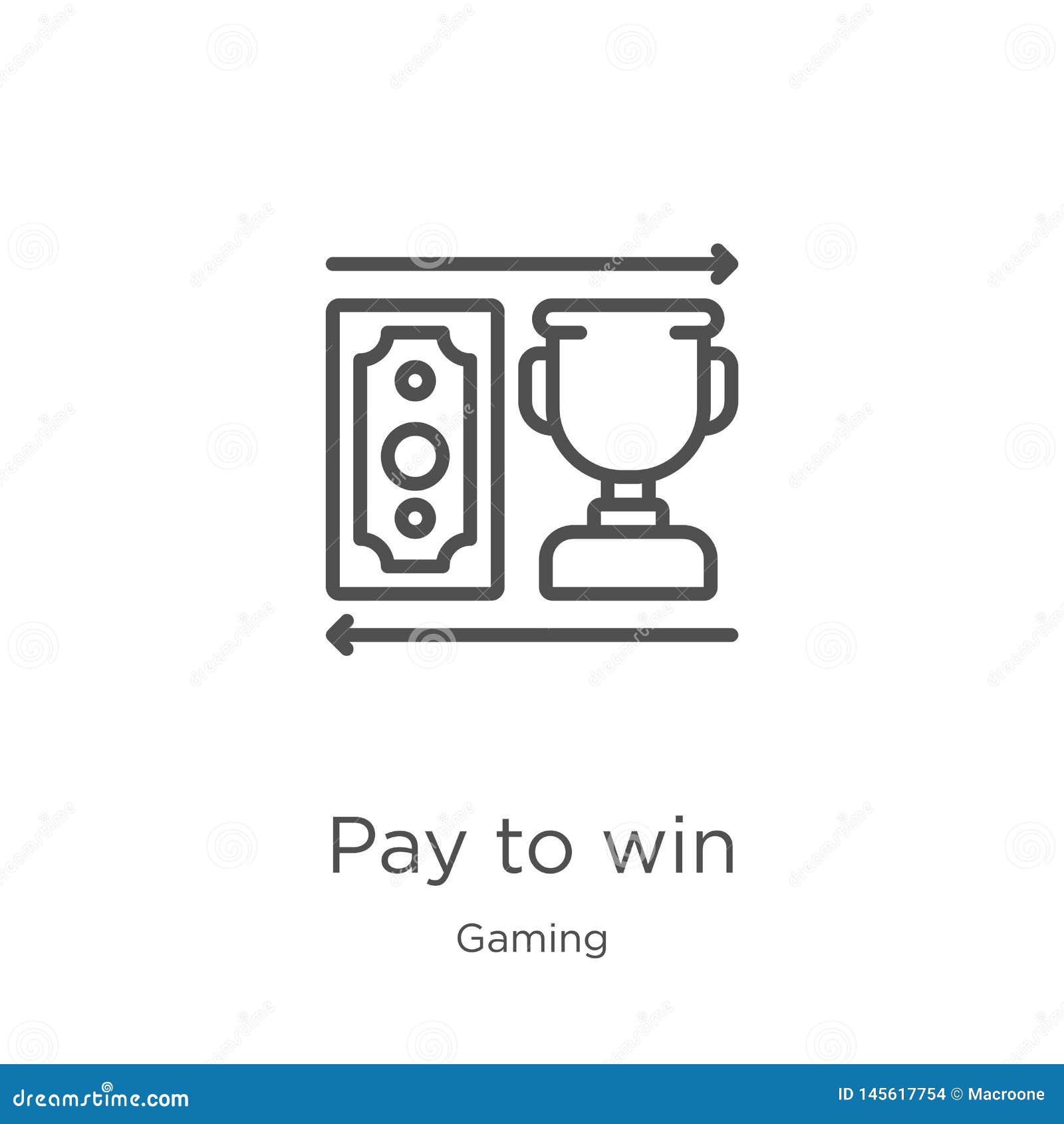 Pay To Win Icon Vector from Gaming Collection. Thin Line Pay To Win ...