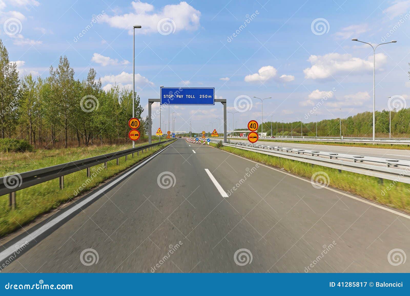 Pay toll stock image. Image of traffic, asphalt, sign - 41285817