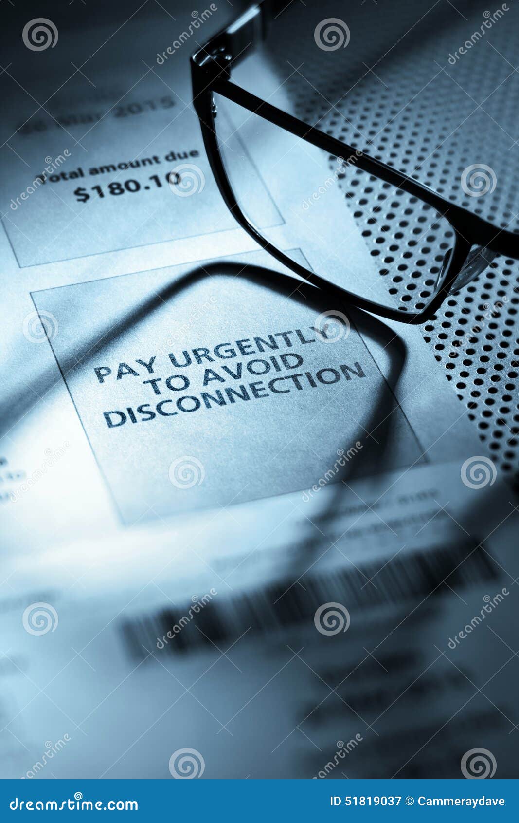 Bill Invoice Owe Debt Statement Notice Stock Image - Image of bills ...