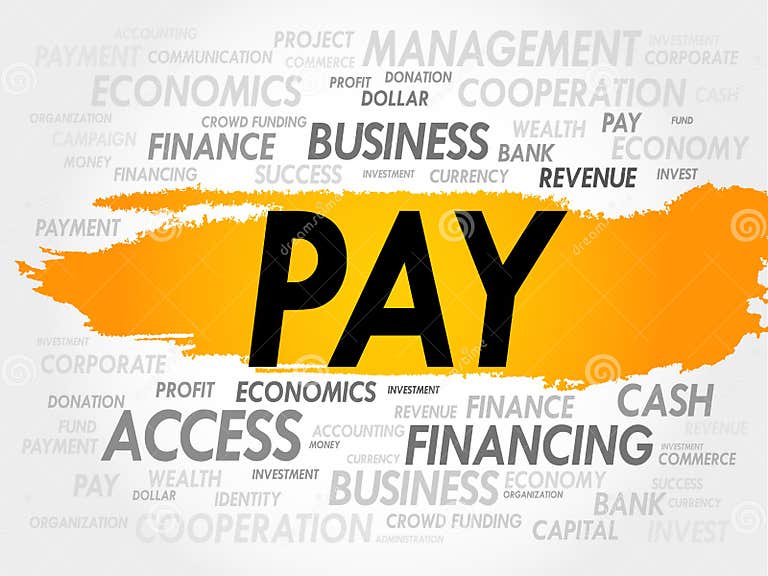 PAY word cloud stock illustration. Illustration of crossword - 200290476