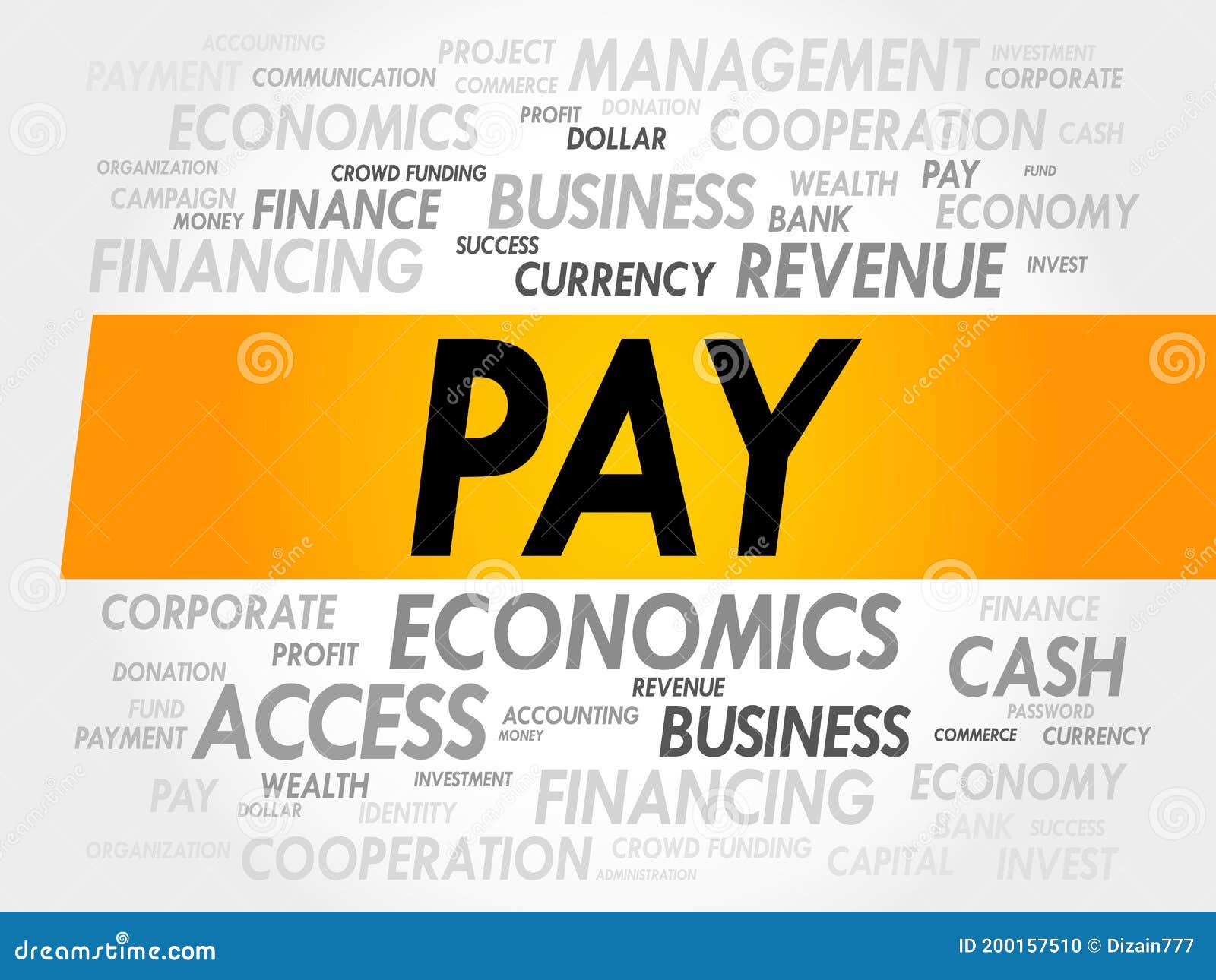 PAY word cloud stock illustration. Illustration of background - 200157510