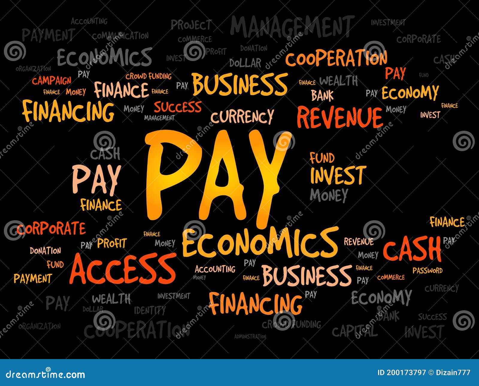PAY word cloud stock illustration. Illustration of finance - 200173797