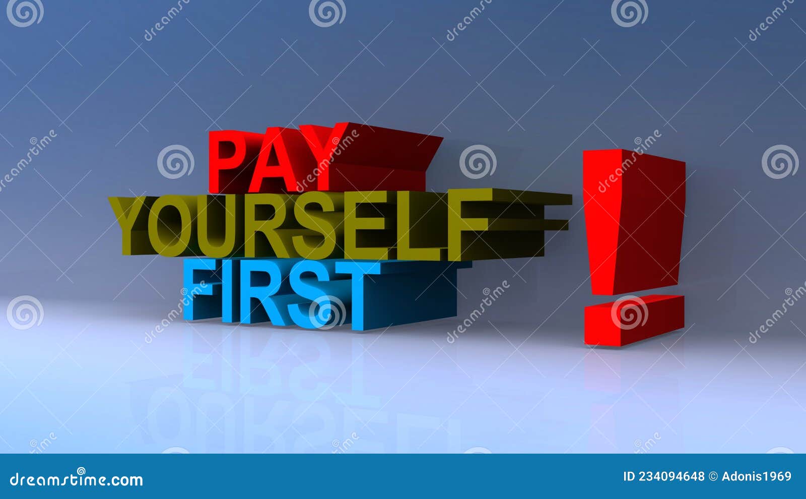 Pay yourself first on blue stock illustration. Illustration of ...