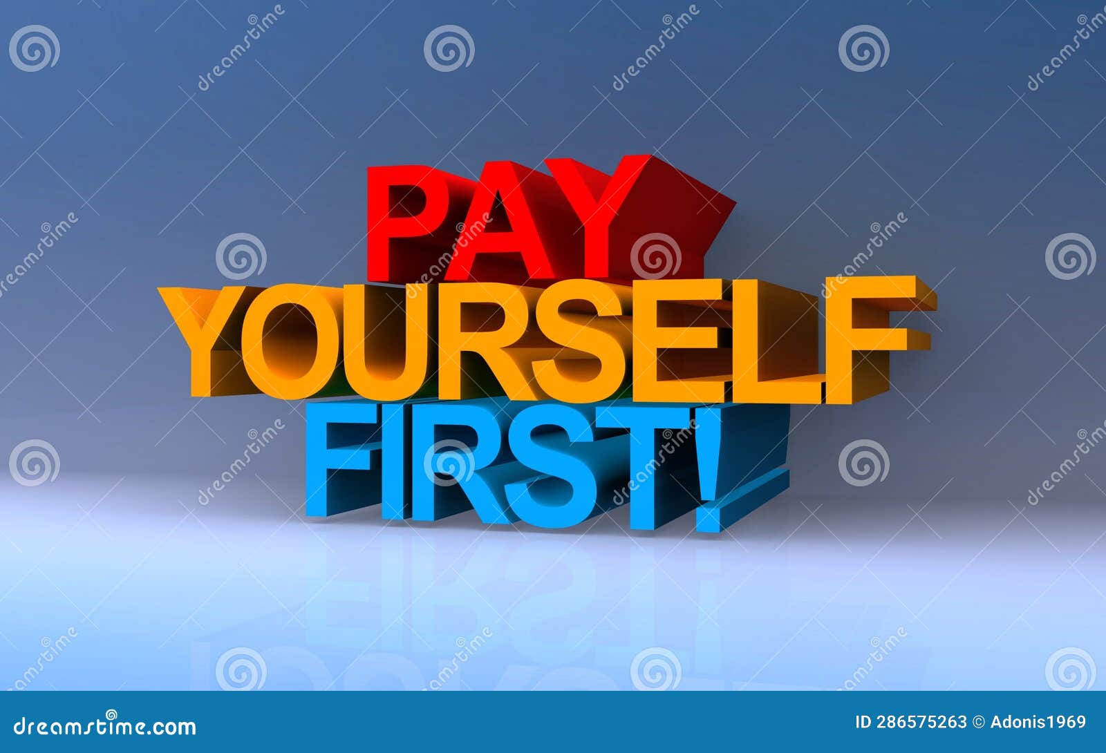 Pay yourself first on blue stock illustration. Illustration of smart ...