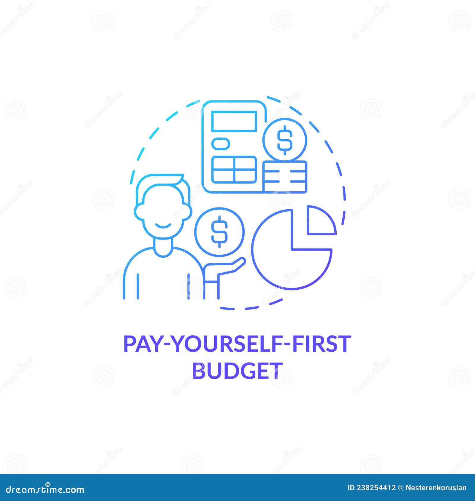 Pay-yourself-first Budget Blue Gradient Concept Icon Stock Vector ... Pay-yourself-first Budget Blue Gradient Concept Icon Stock Vector ...