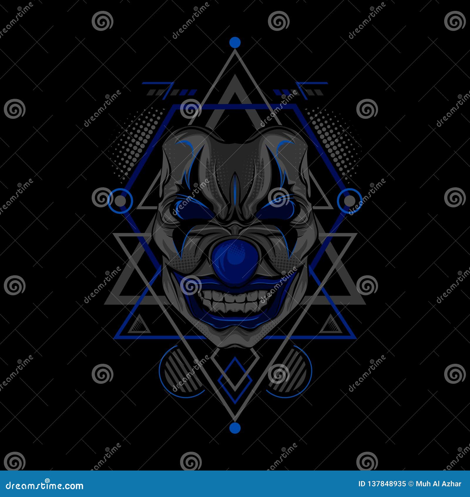 Payaso azul Geometry Style ilustración del vector. Ilustración de ...