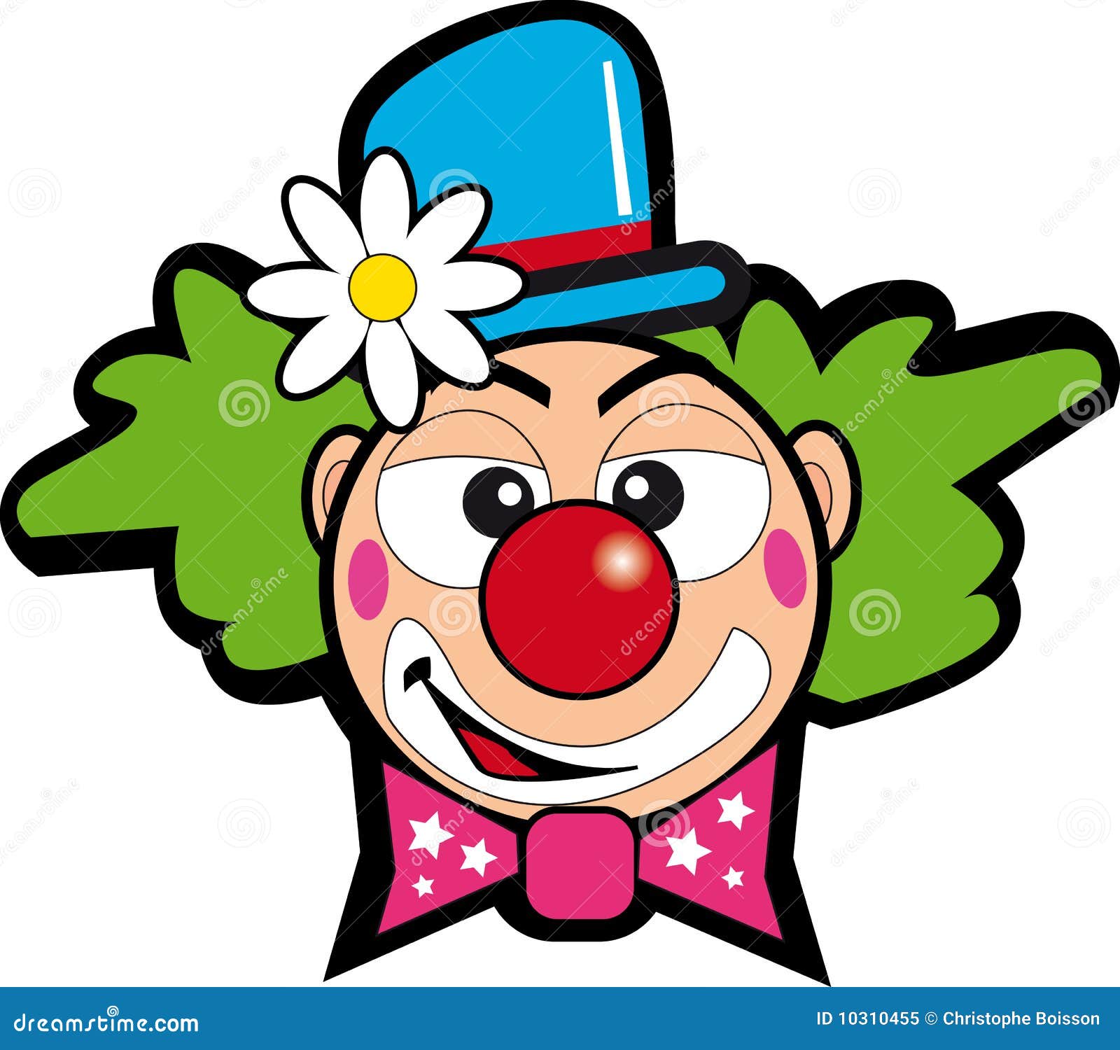 Payaso con la flor ilustración del vector. Ilustración de carnaval ...