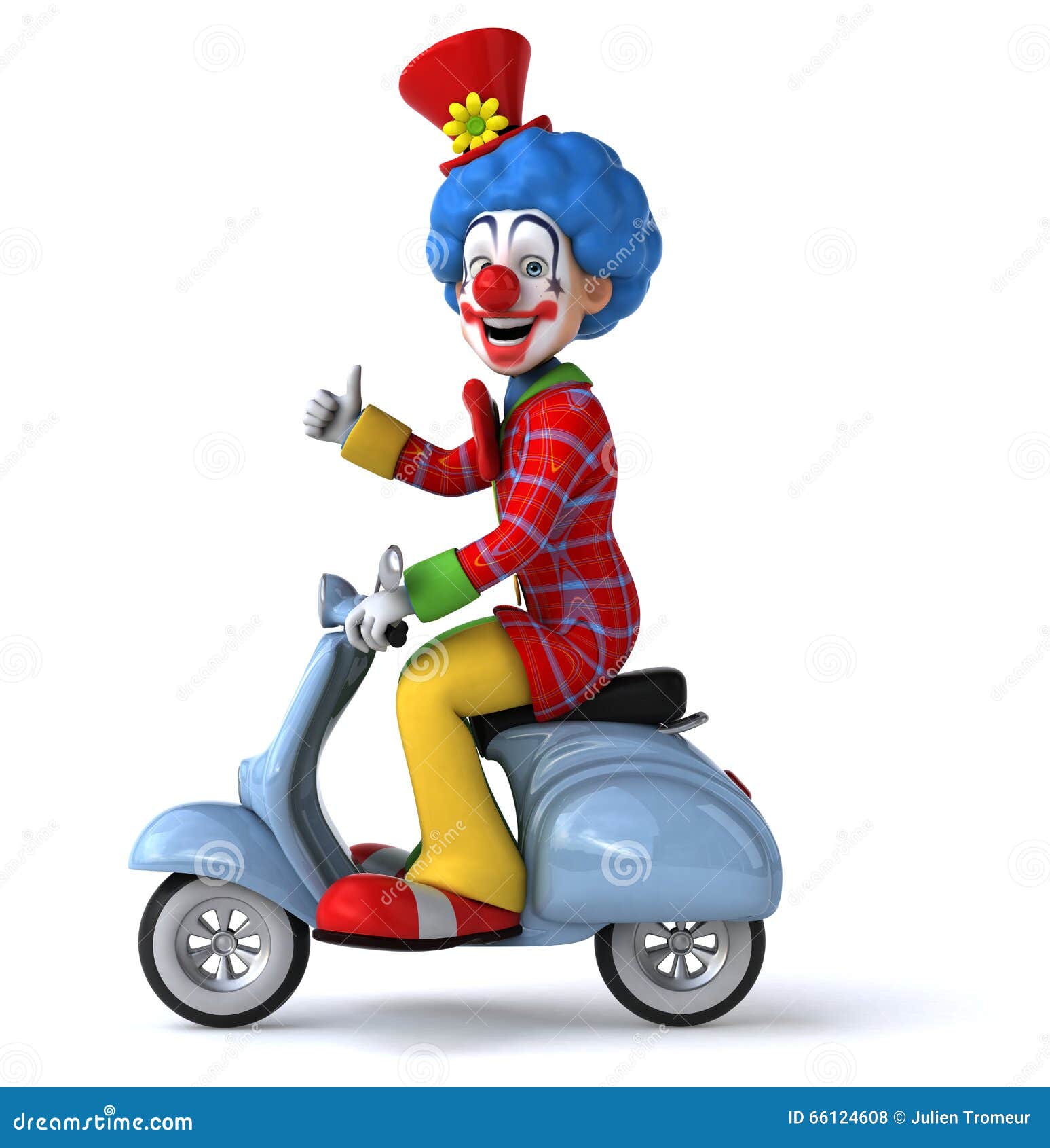 Payaso de la diversión stock de ilustración. Ilustración de moto - 66124608