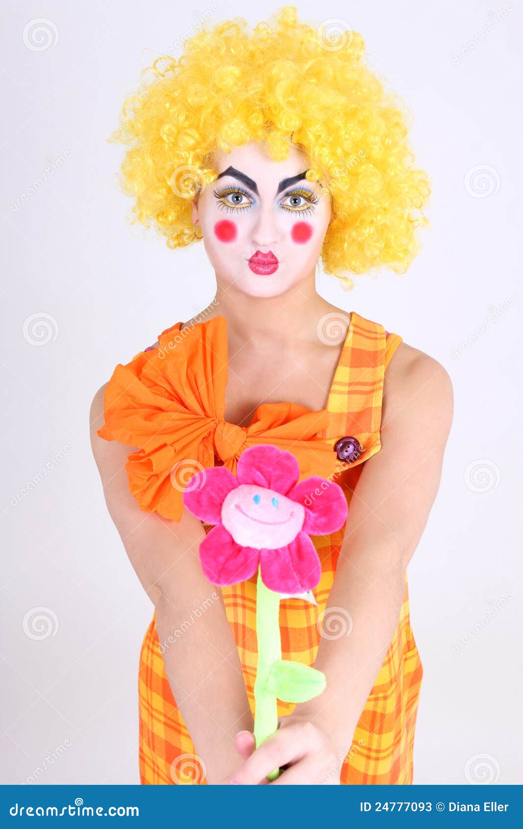 Payaso Divertido Con La Flor Colorida Imagen de archivo - Imagen de ...