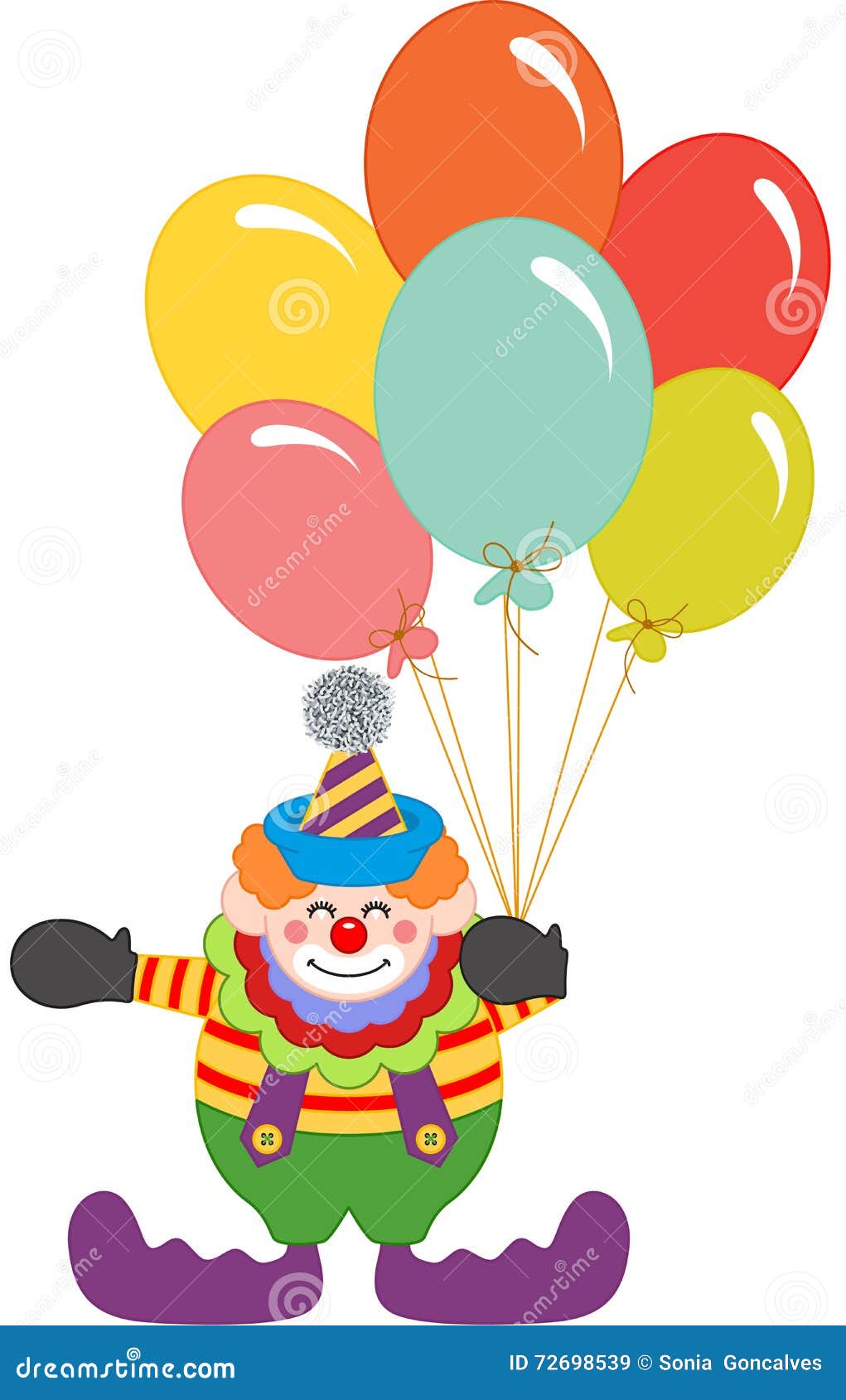 Payaso Holding Balloons ilustración del vector. Ilustración de circo ...