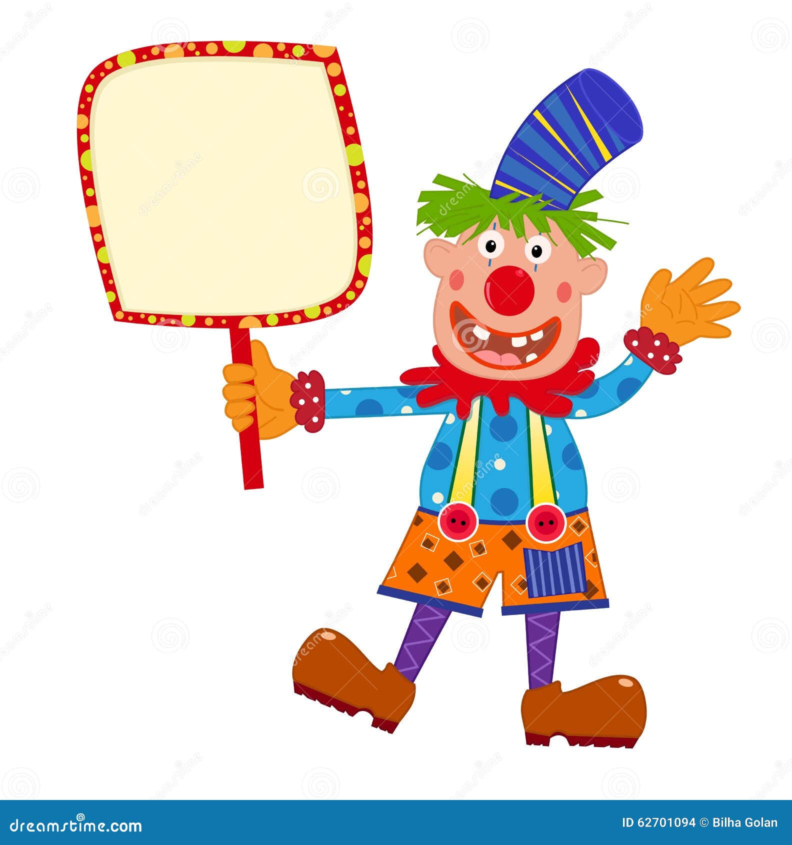 Payaso Holding Sign ilustración del vector. Ilustración de muestra ...
