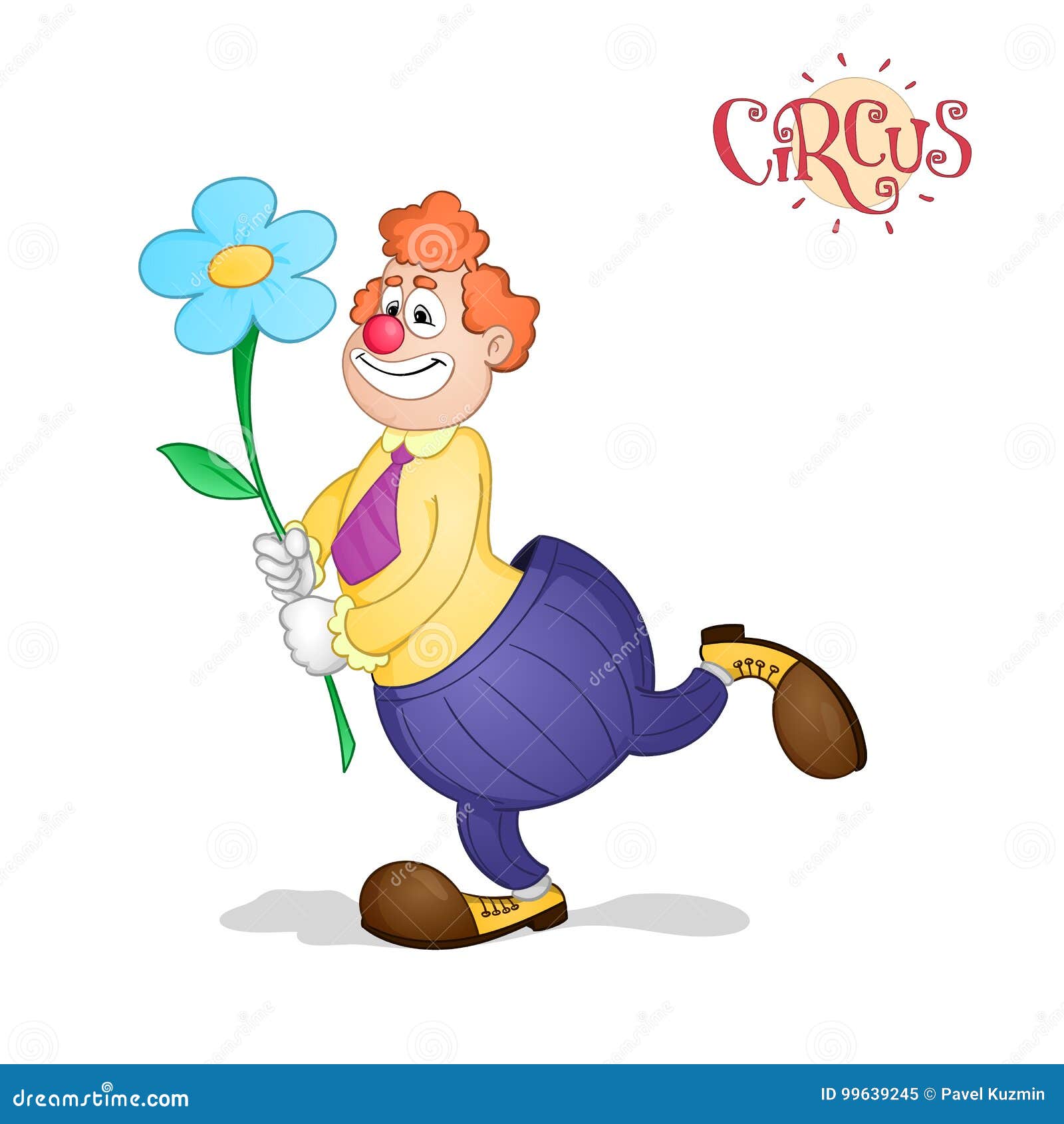 Payaso Pelirrojo Con La Flor Ilustración del Vector - Ilustración de ...