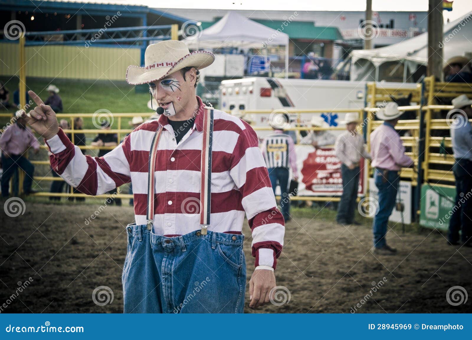 Payaso Y Vaqueros Del Rodeo Imagen de archivo editorial - Imagen de ...