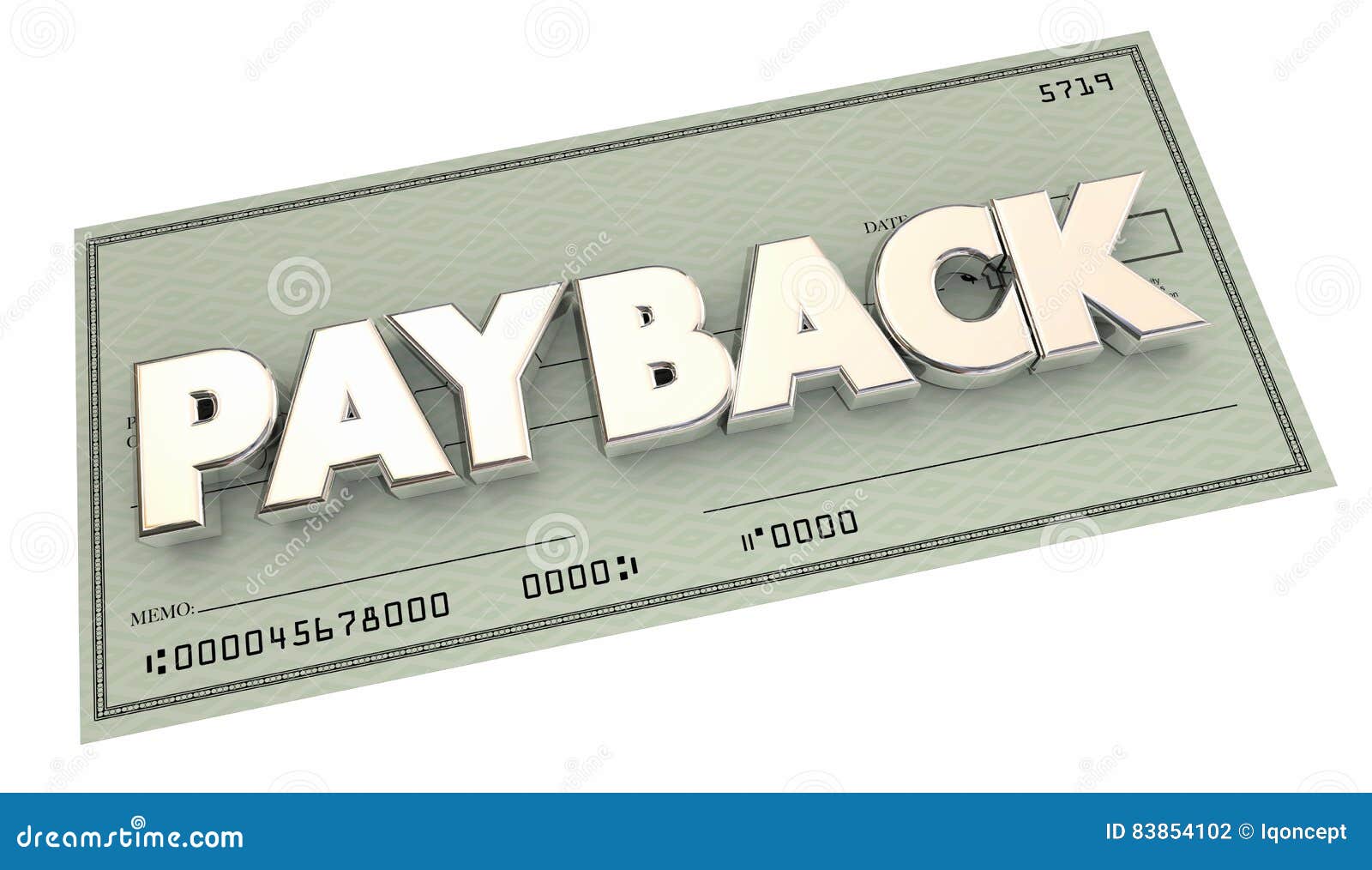 Payback Return Money Owed Payment Check Stock Illustration ...