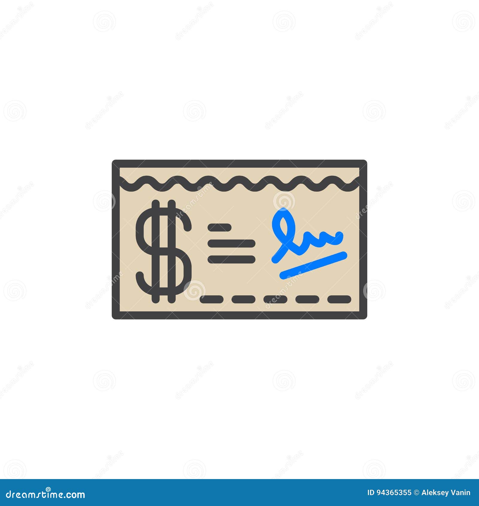 Paycheck Filled Outline Icon, Vector Sign Stock Vector - Illustration ...