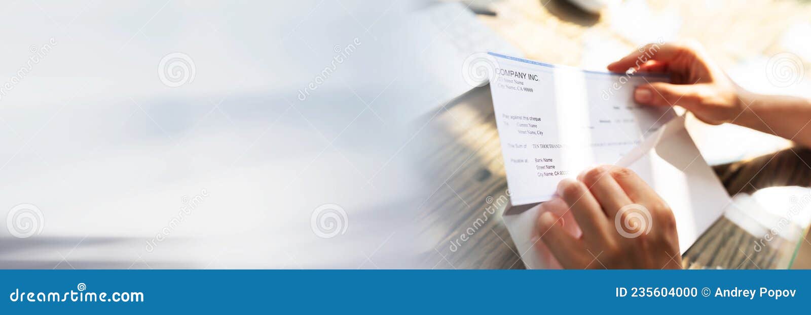 Paycheck in Open Envelope stock photo. Image of managing - 235604000