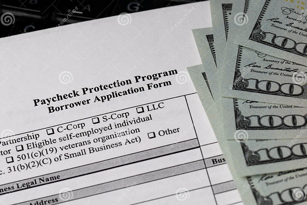 Paycheck Protection Program Borrower Application Form Stock Image ...