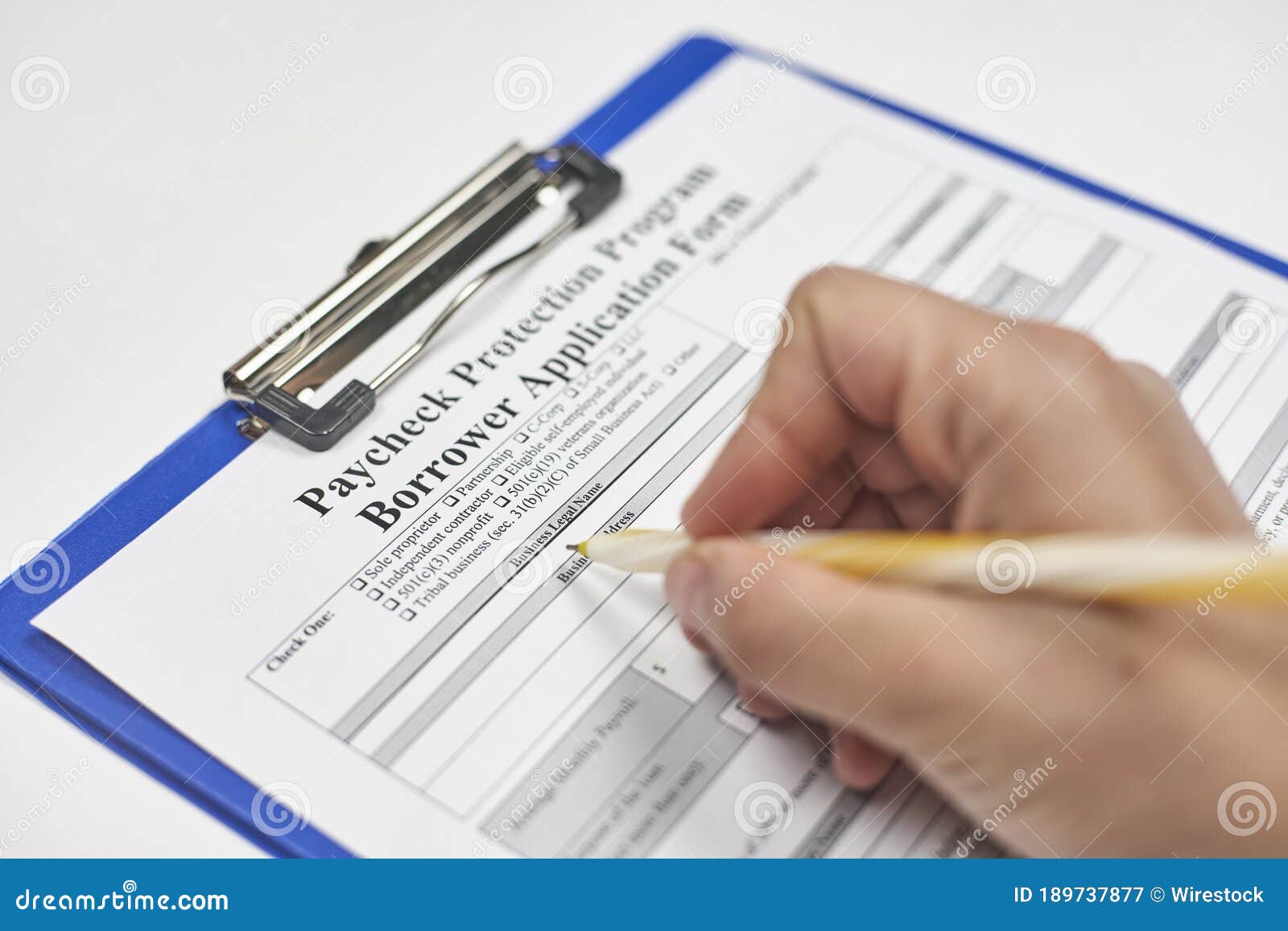 Paycheck Protection Program Borrower Application Form Stock Image ...