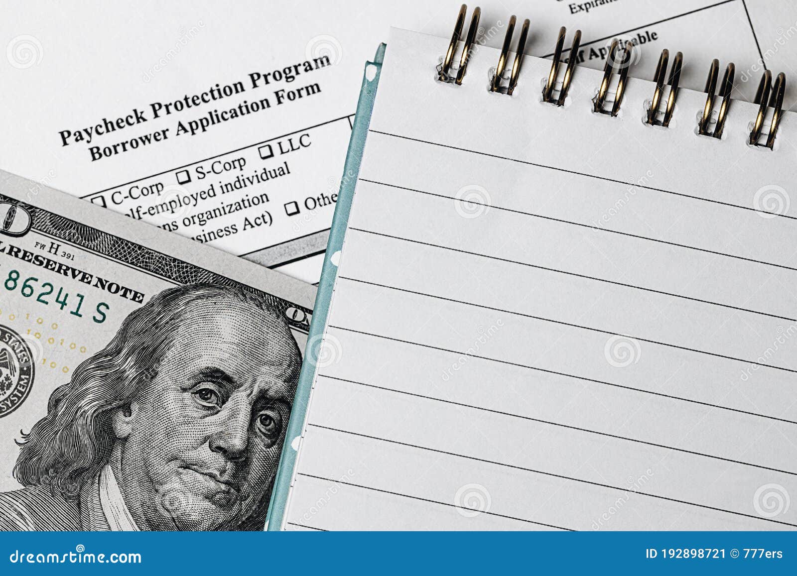 Paycheck Protection Program. Borrower Application Form Stock Image ...