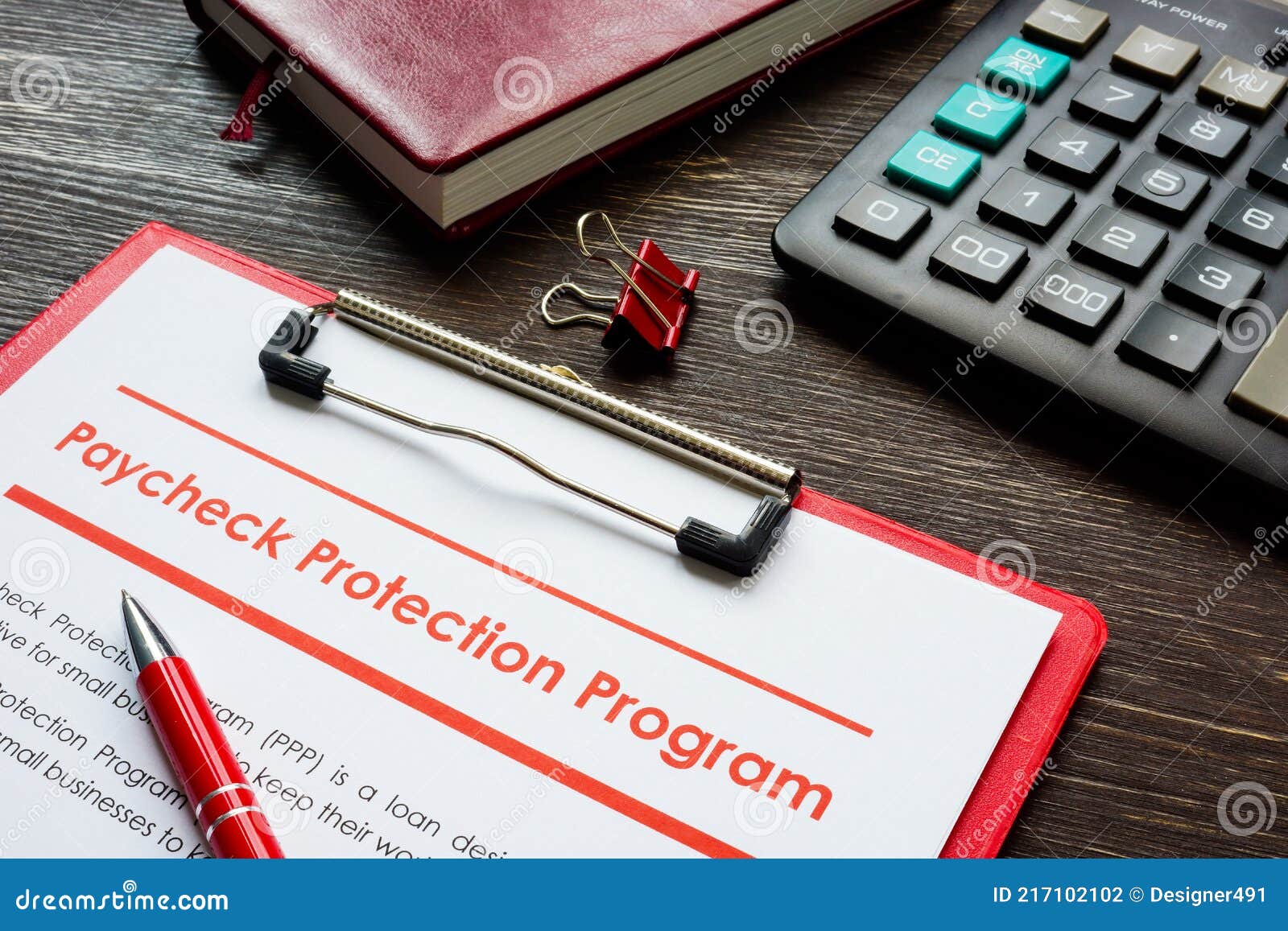 Paycheck Protection Program PPP Loan Application Form and Pen. Stock ...