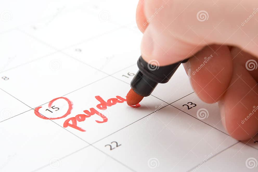 Payday stock photo. Image of word, calendar, closeup - 17618512